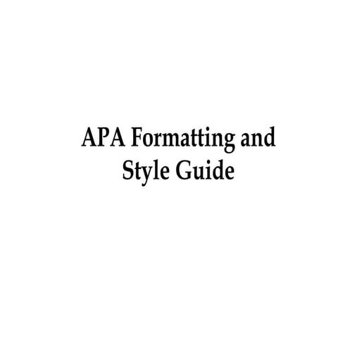 APA (7th Edition) Formatting and Style Guide | PPT