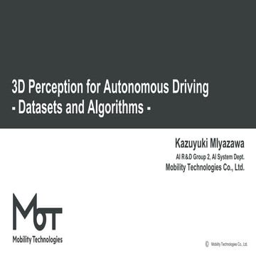 3d Perception For Autonomous Driving Datasets And Algorithms Pdf