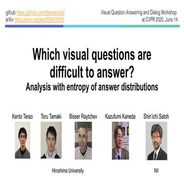 Which visual questions are difficult to answer? Analysis with Entropy ...