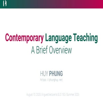 Contemporary Language Teaching - A Brief Overview | PDF