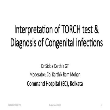 TORCH diseases in neonates and its features and testing | PPTX