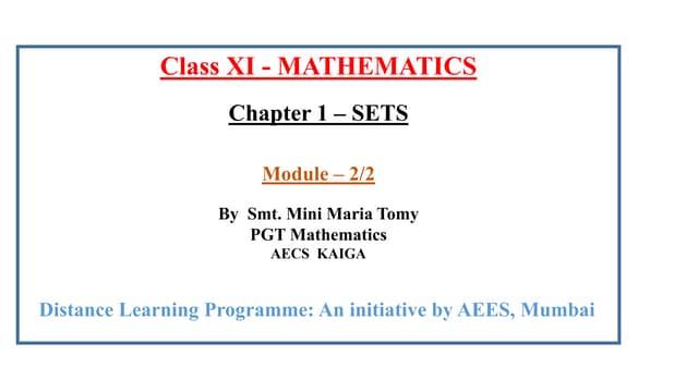 Union & Intersection of Sets | PPTX