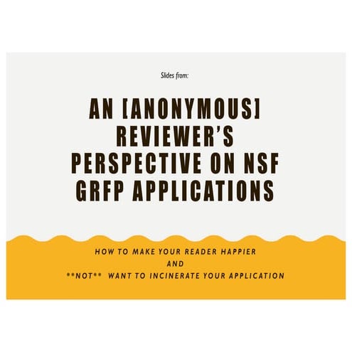 NSF-GRFP: Reviewer's Perspective | PDF