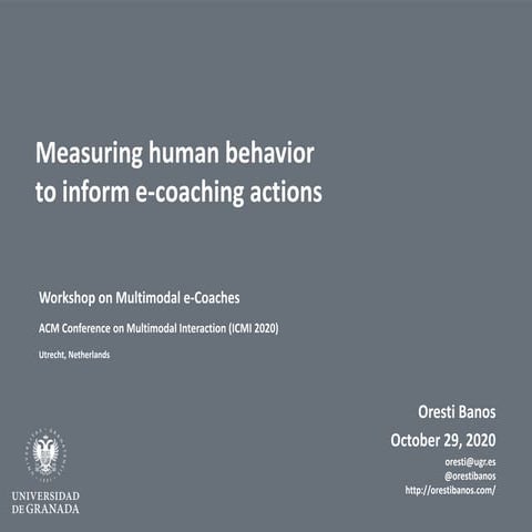 Measuring human behaviour to inform e-coaching actions | PPT