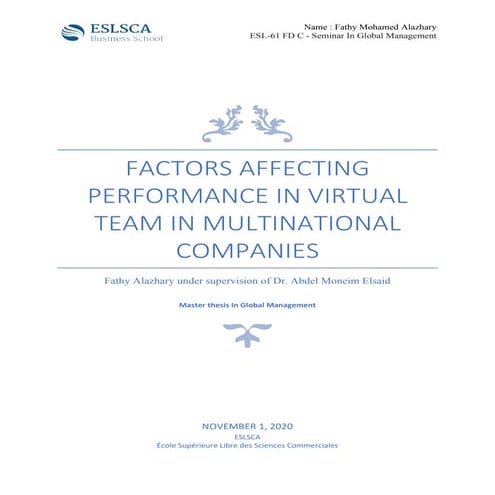 Factors impacting VT perfomance | PDF | Remote Working | Careers
