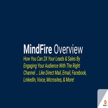 2020 MindFire OptiChannel Overview | PDF | Email | Internet