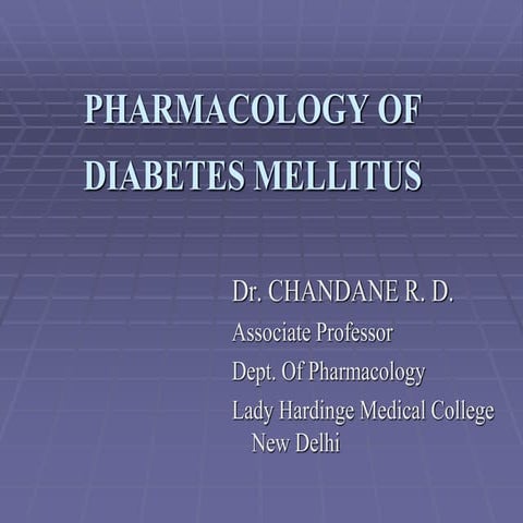 Pharmacotherapy of Diabetes Mellitus | PPT