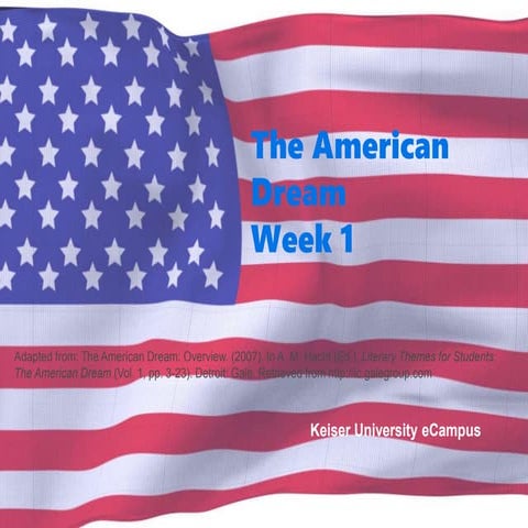 2020 american dream week 1 | PPTX