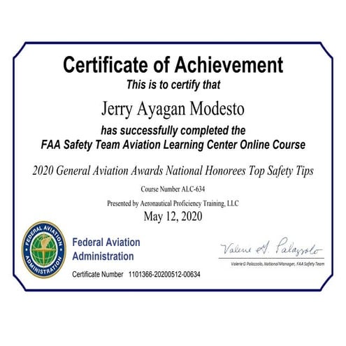 2020 general aviation awards national honorees top safety tips | PDF