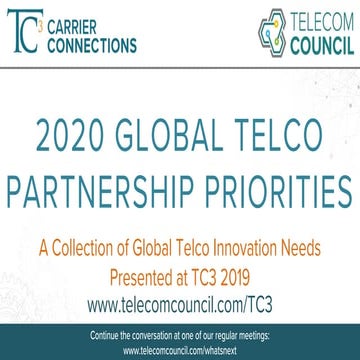 TC3 Carrier Connections - 2020 Global Telco Partnership Priorities ...