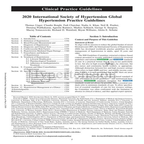 2020 International Society of Hypertension Global Hypertension Practice ...