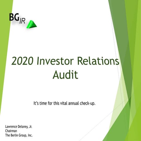2020 Investor Relations Audit | PPT