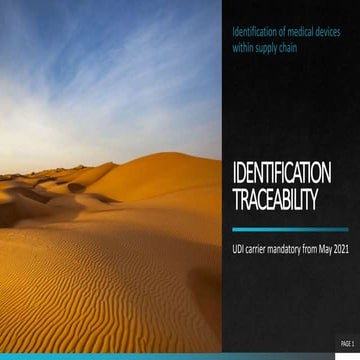 Medical Devices Regulation (MDR) 2017/745 - Identification ...