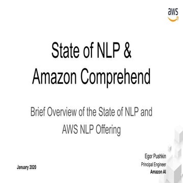 State of NLP and Amazon Comprehend | PDF