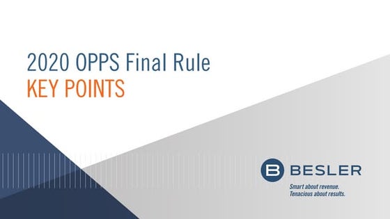 Summary of 2020 MPFS Final Rule | PDF