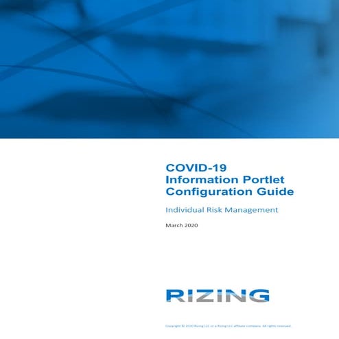 COVID-19 Information Portlet Configuration Guide for Individual Risk Management | PDF