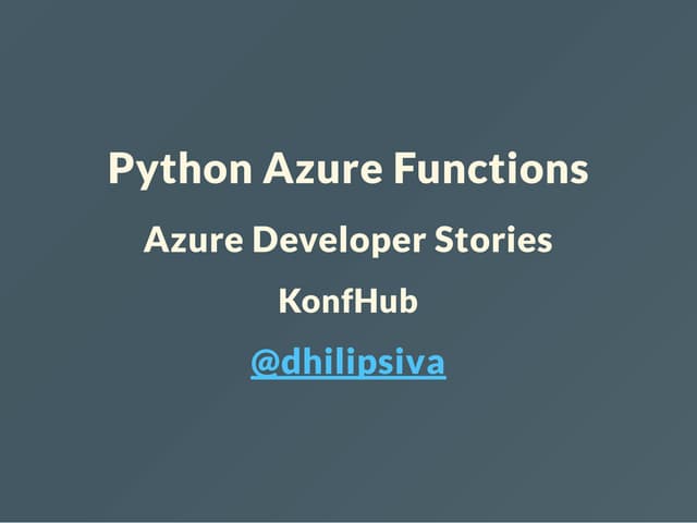 Deploy Your Python Code On Azure Functions Ppt 8067