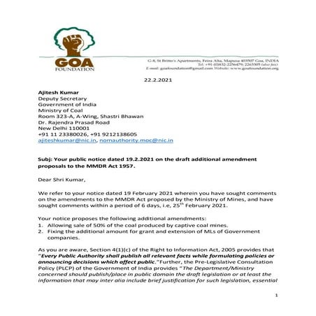 2021 02-22 - gf letter to mo c on additional proposed mmdr amendments | PDF