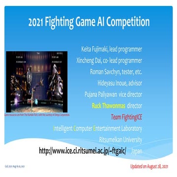 2021 Fighting Game AI Competition | PPT
