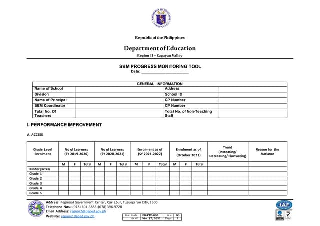 Sample Accomplished SMEA templates | DOCX