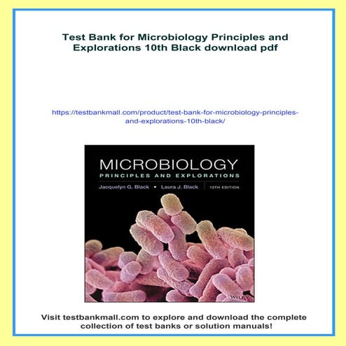Test Bank for Microbiology Principles and Explorations 10th Black | PDF