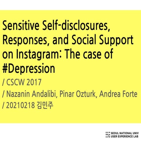 Sensitive Self-disclosures, Responses, and Social Support on Instagram ...
