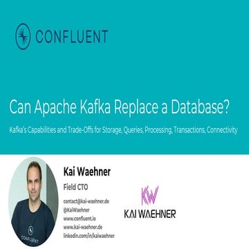 Can Apache Kafka Replace A Database Ppt