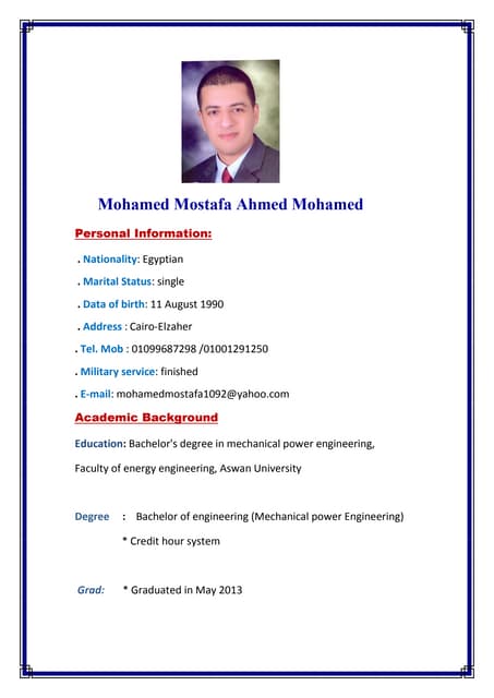 cv-ahmed mohamed hamad | PDF | Business and Finance