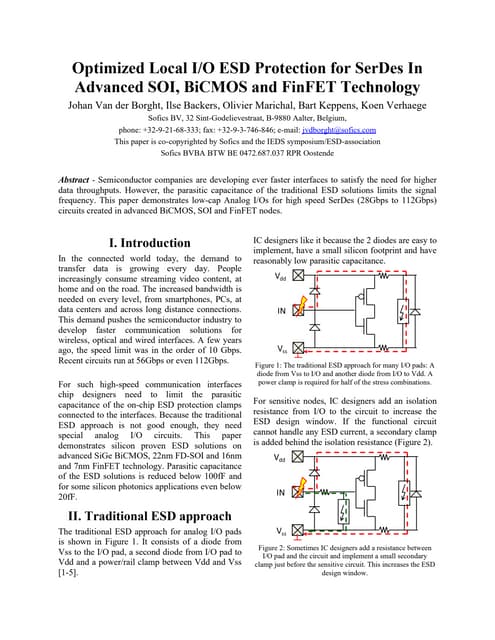 1.2V Analog I/O with full local ESD protection for TSMC 65nm technology | PDF