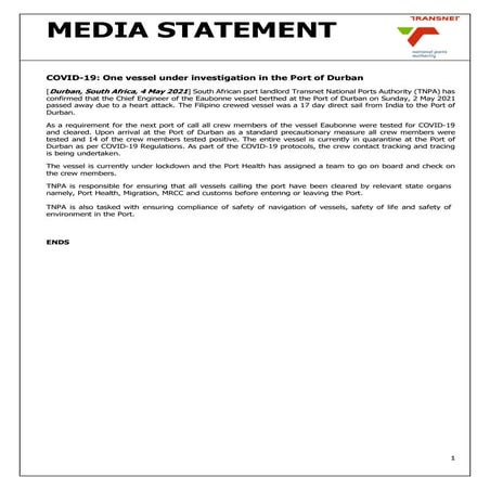 Transnet statement | PDF