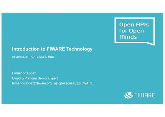 FIWARE Global Summit - Advanced ML/AI Techniques with FIWARE and Connected IoT Devices | PPT
