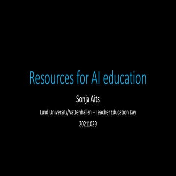 Teacher Education: AI teaching resources | PPT