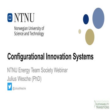 Configurational Innovation Systems - how to accelerate the energy ...