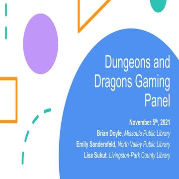 20211105 dungeons and dragons gaming panel power point | PPT