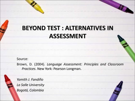 Designing Meaningful Performance-Based Assessment.pptx | Educational ...