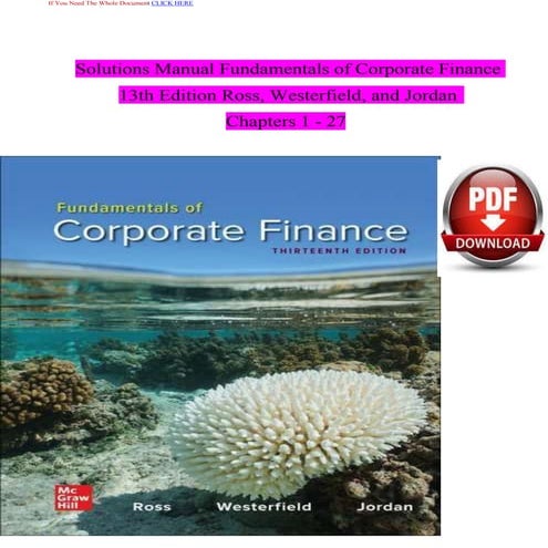 Corporate Finance, 12th Edition, Stephen Ross, Randolph Westerfield, Jeffrey Jaffe Bradford ...