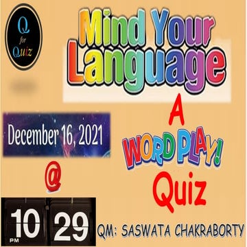 MIND YOUR LANGUAGE - A BASIC LANGUAGE QUIZ | PDF