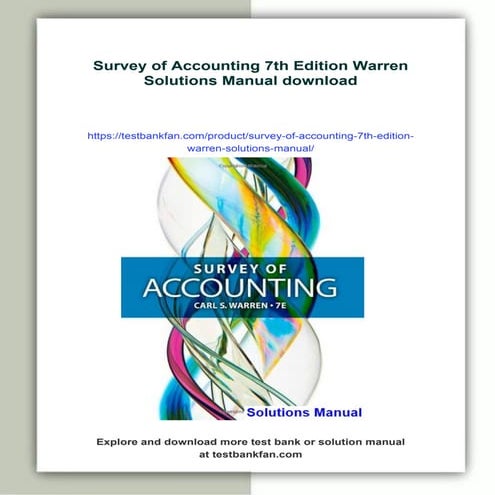 Survey of Accounting 7th Edition Warren Solutions Manual | PDF