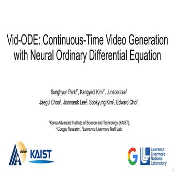 [AAAI 2021] Vid-ODE: Continuous-Time Video Generation with Neural ...