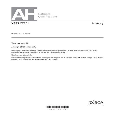 Advanced Higher History exam - 2021 | PDF