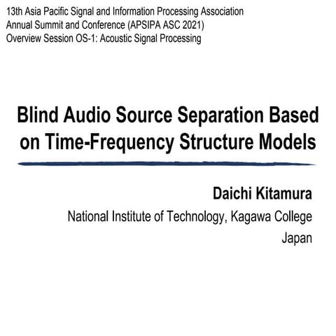 Blind Audio Source Separation Based On Time Frequency Structure Models