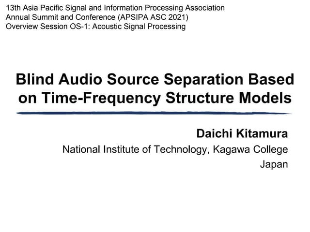 Blind Audio Source Separation Based On Time Frequency Structure Models
