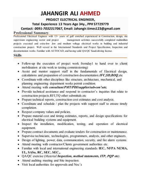 project electrical engineer | PDF project electrical engineer | PDF