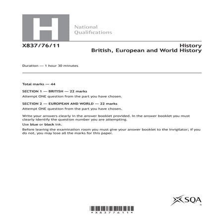 Higher History exam - 2021 | PDF