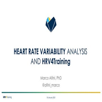 Heart Rate Variability (HRV) Analysis and HRV4Training | PDF