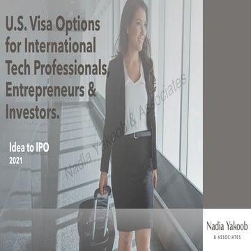 U.S. Visa Options for Int'l Tech Professionals, Entrepreneurs and ...