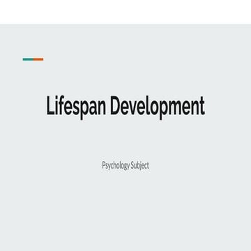 Lifespan Development | PDF