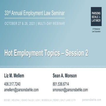 Hot Employment Topics - Session 2 | PPT