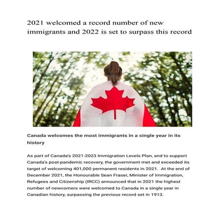 Understanding Toronto's Immigration Landscape: 10 Key Points | PDF