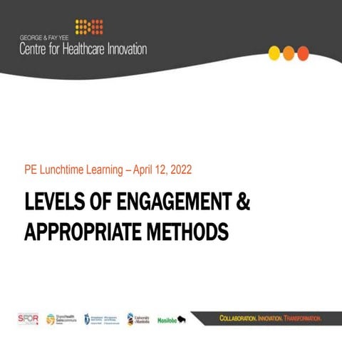Levels of Engagement and Appropriate Methods | PPTX